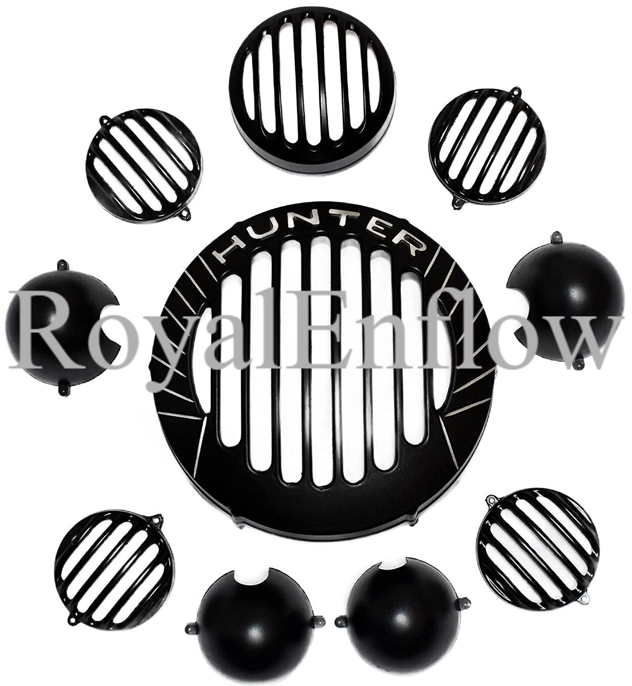 Fit For Royal Enfield Black Headlight Grill Set for HUNTER 350 - | eBay