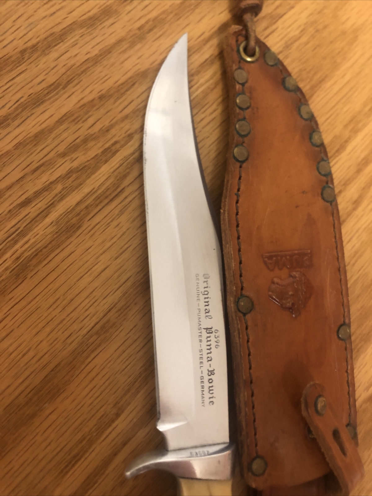 Vintage Puma Bowie 6396 Fixed Blade Knife w/ Sheath Germany Pumaster ...
