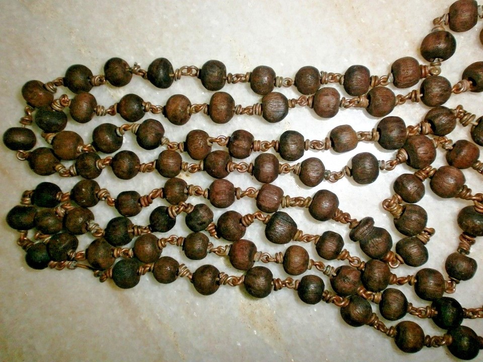 VINTAGE PRAYER BEADS WITH BRASS FITTING TASBIH RARE RELIGIOUS ISLAM ...