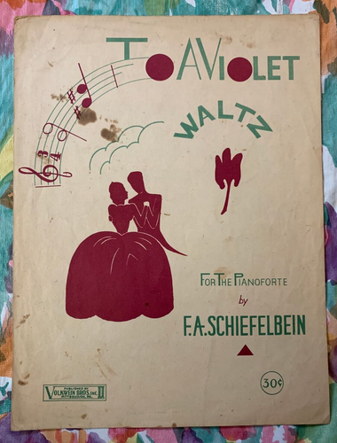 Antique 1915 Sheet Music "To A Violet Waltz" By FA Schiefelbein | eBay