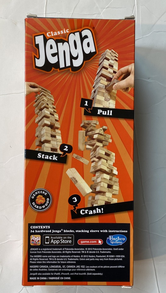 Jenga Classic Stacking Game Factory Sealed A2120 54 Blocks 885933460875 | eBay