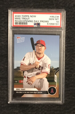 2020 Topps Now Road to Opening Day Promo Coupon Mike Trout #WLCM PSA 10 ...