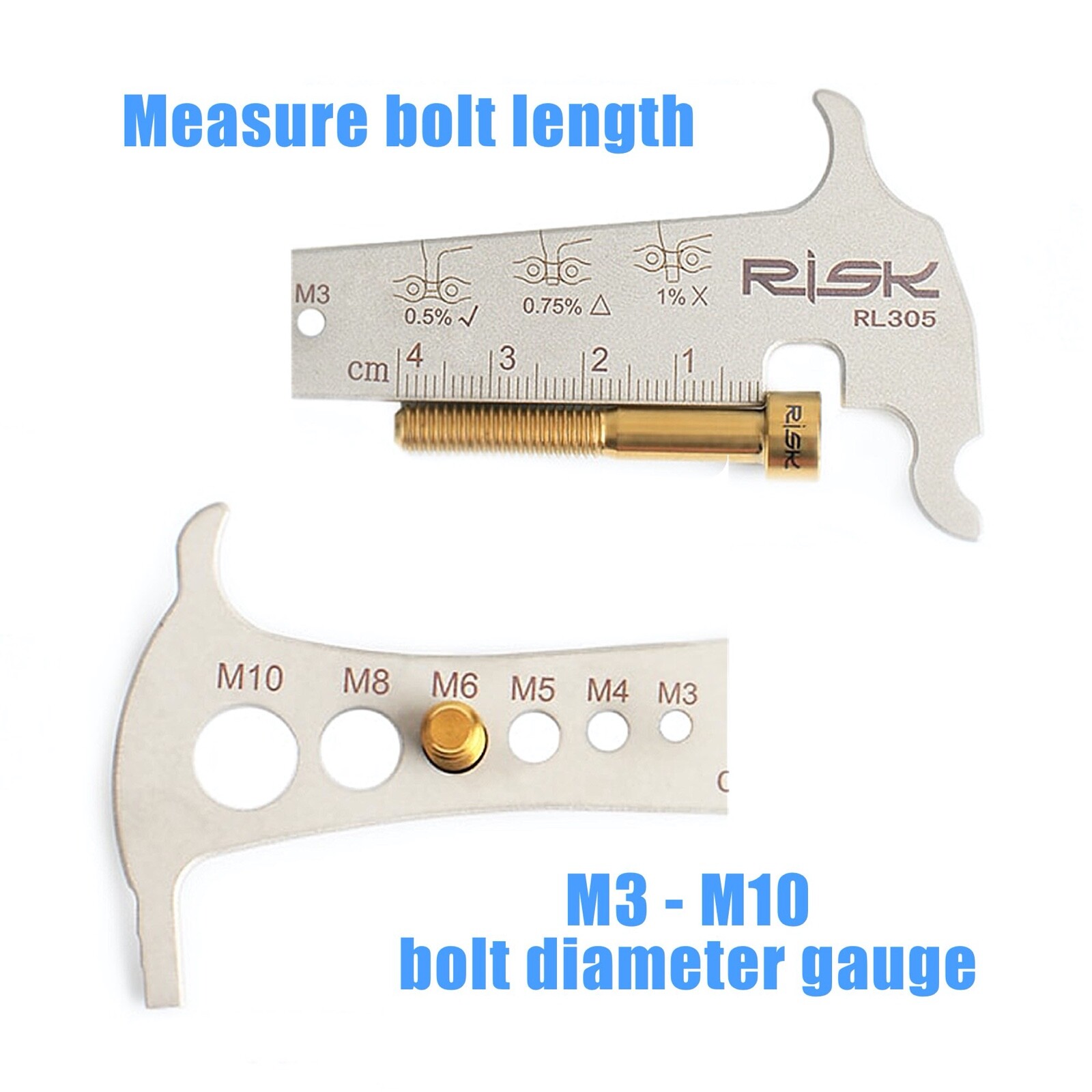Bike Chain Checker Wear Indicator Cycle Chain Gauge - Laser Cut 3 in1 ...
