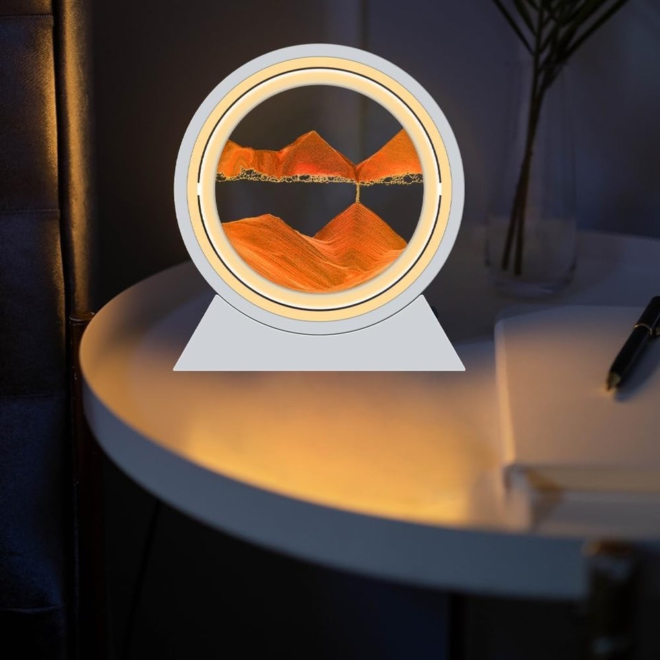 Moving Sand Art Pictures LED Sand Art Lamp 360° Rotating 3D Deep Sea ...