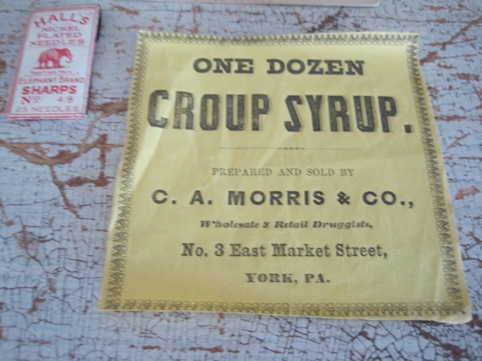 19th Century Hand Sewn Wallpaper Covered Sewing Notions Box Pull Out ...