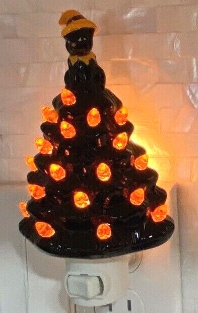 HALLOWEEN Plug-In NIGHT LIGHT Ceramic GHOST, SKULLS or BLACK CAT Night ...