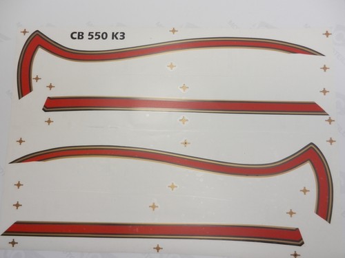Honda CB 550 Four K3 Tankzierstreifen Tankdekor Rot Stipe Decal Kit ...
