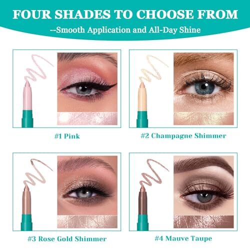 4 Colors Eyeshadow Stick,Thrive Eye Shadow Brightener Stick, Pencil Set ...