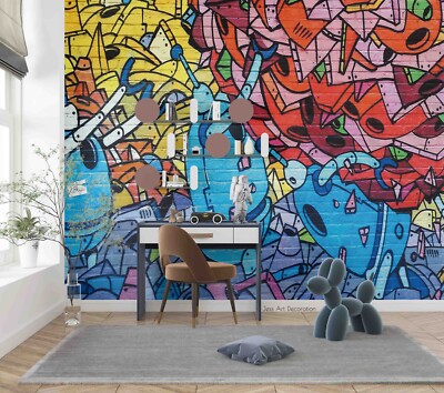 3D Abstract Color Street Graffiti Wall Murals Wallpaper Murals Wall ...