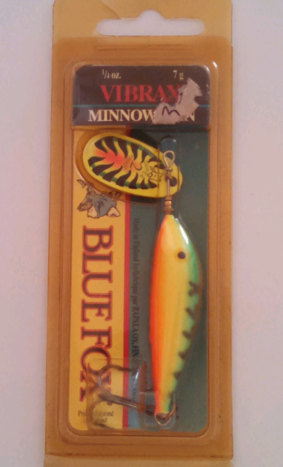 BLUE FOX VIBRAX MINNOW SPINNER 1/4oz Color- Fire Tiger Item# VMS-5FT ...