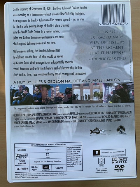 9/11 DVD Naudet Brothers September 11th 2001 Terror Attacks Documentary ...