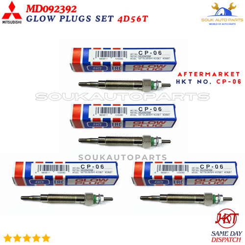 MD092392 HEATER GLOW PLUGS SET 4D56T For Mitsubishi SHOGUN PAJERO 1996 ...