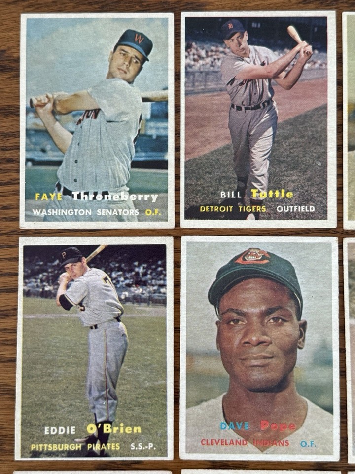 1957 Topps Baseball 19 Card Lot, Bill Tuttle, Faye Throneberry, Vgex-Ex ...