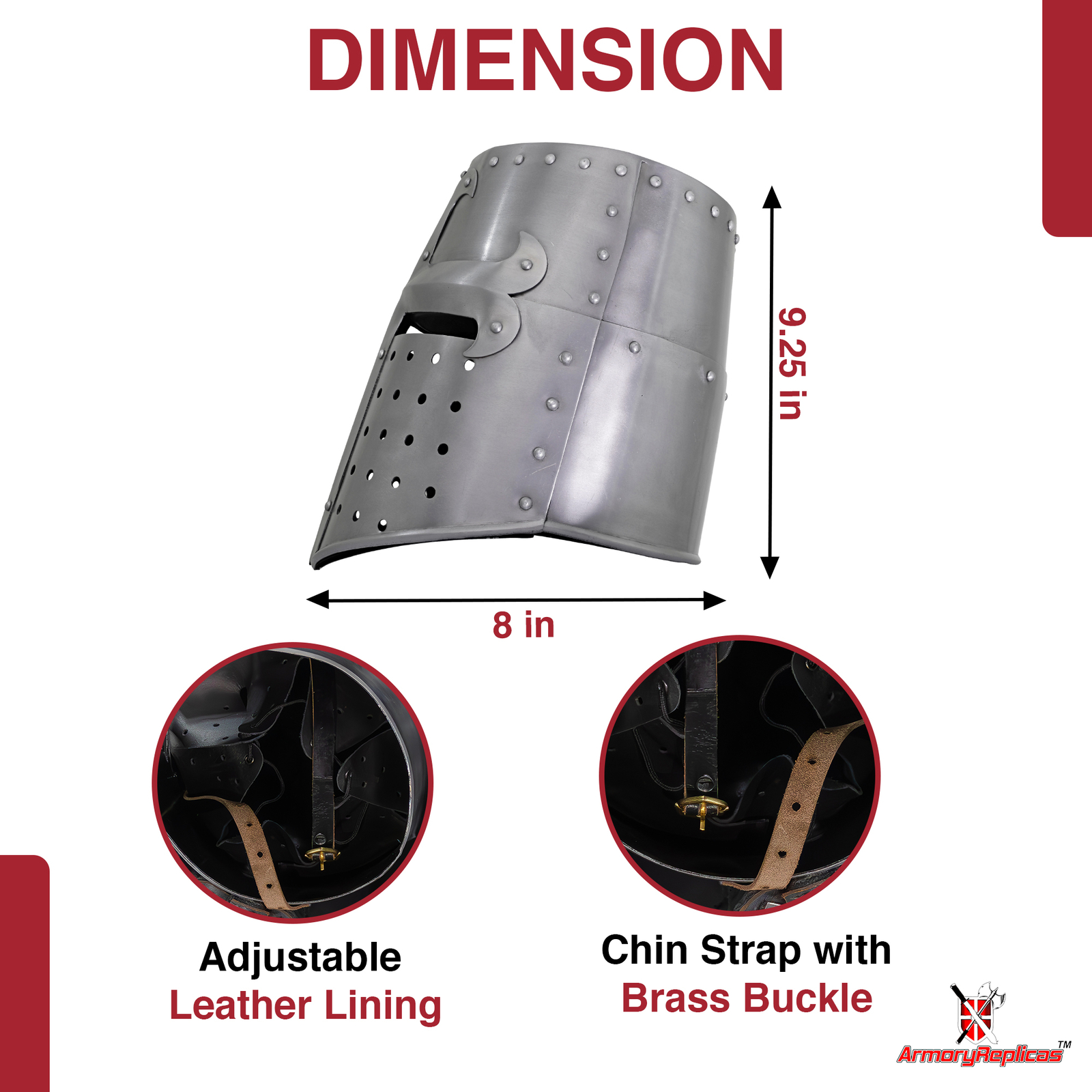 Medieval Great Bucket Helm Knights 20G Steel Templar Crusader Helmet | eBay