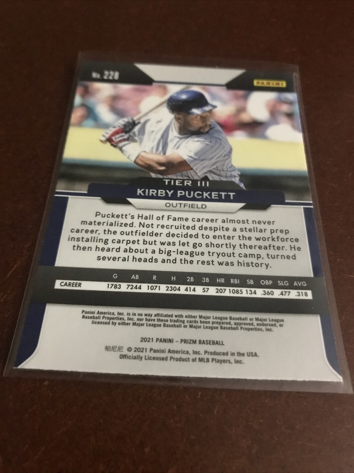 2021 Prizm Baseball Kirby Puckett HIGH NUMBER TIER III SP CARD #228 (N1 ...