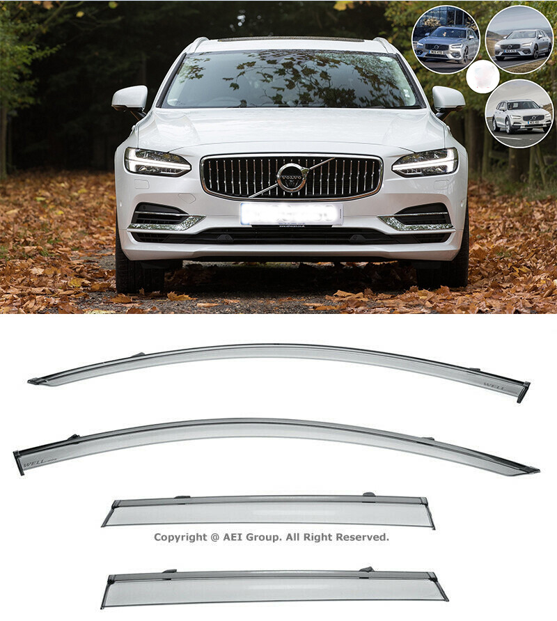 For 2017+Up Volvo V90 WellVisors Window Visors Black Trim Deflector ...