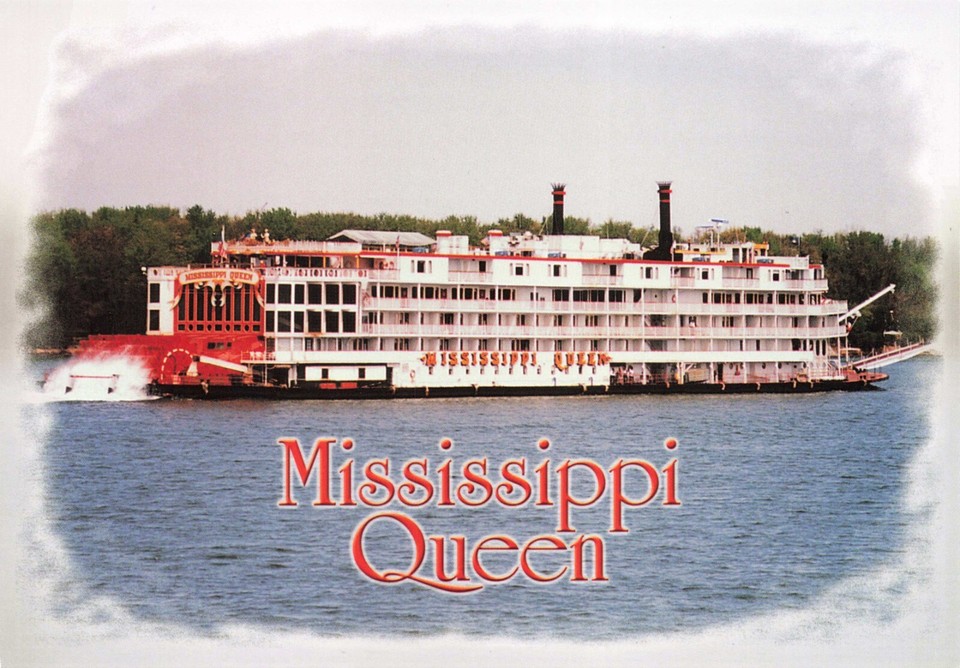 Postcard OH Cincinnati Ohio The Mississippi Queen Paddlewheeler Queen ...