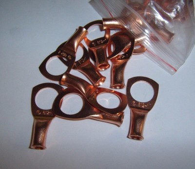(8) Wire Ring Terminal Copper 8 AWG Gauge 1/2" Connectors Car Audio ...
