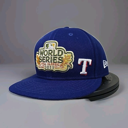 Texas Rangers 2011 World Series New Era 7 1/8 Blue Hat Authentic MLB ...