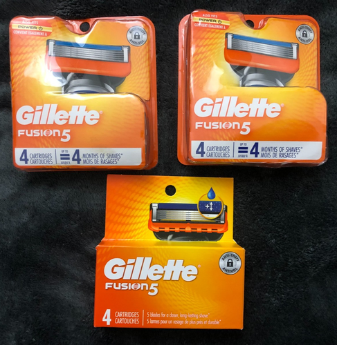 New Lot Of 3 Four Packs Mens Gillette Fusion 5 Razor Cartridges 12 ...