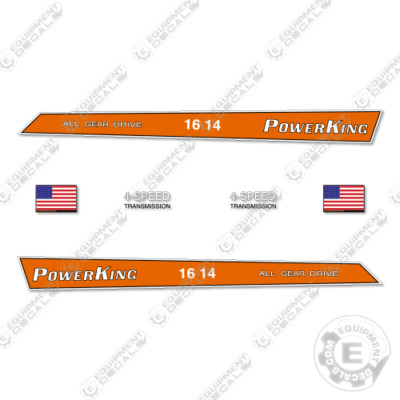 Fits Power King 1614 Decal Kit Tractor - 7 YEAR OUTDOOR 3M VINYL! | eBay