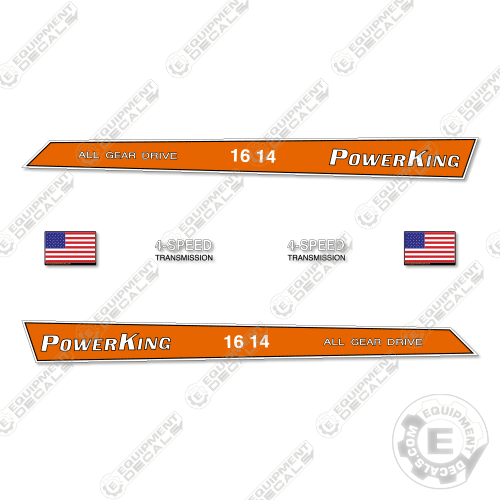 Fits Power King 1614 Decal Kit Tractor - 7 YEAR OUTDOOR 3M VINYL! | eBay