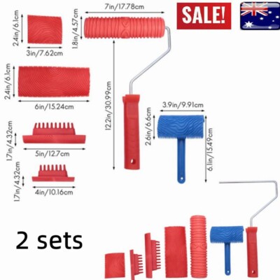 12Pcs/2set Wood Graining Tool Set Silicone Grain Wood Grain Roller Tool ...