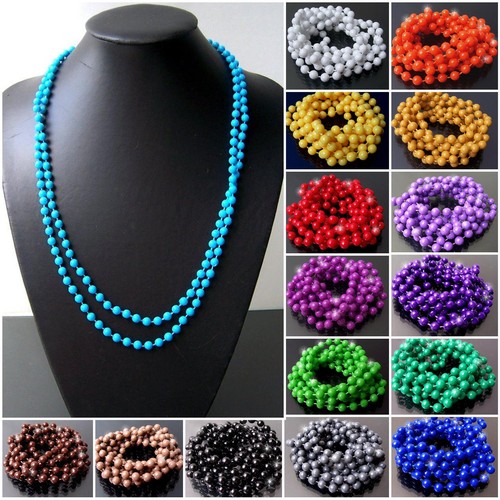 Kette 140cm lang Perlenkette Perlen rund 5mm Wickelkette Armband ...