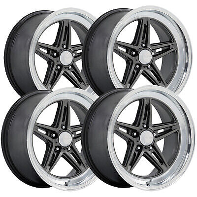 (4) American Racing VN514 Groove 18x8 5x4.75" +0mm Gunmetal Wheels Rims ...