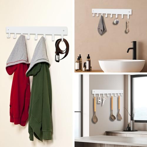 2 Pack Key Holder for Wall, Key Hooks with 8 Hooks Mount Keys on Wall ...