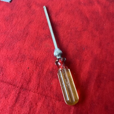 VINTAGE 9" (UNBRANDED) PHILLIPS SCREWDRIVER YELLOW CLEAR HANDLE (t61 ...