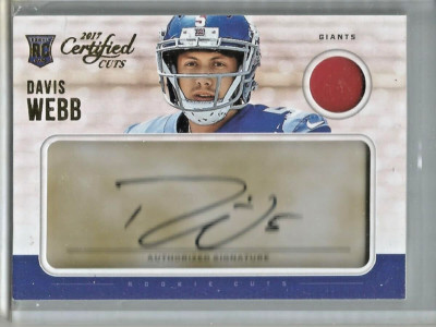 Davis Webb 2017 Donruss Certified Cuts Autograph Player Worn Jersey ...