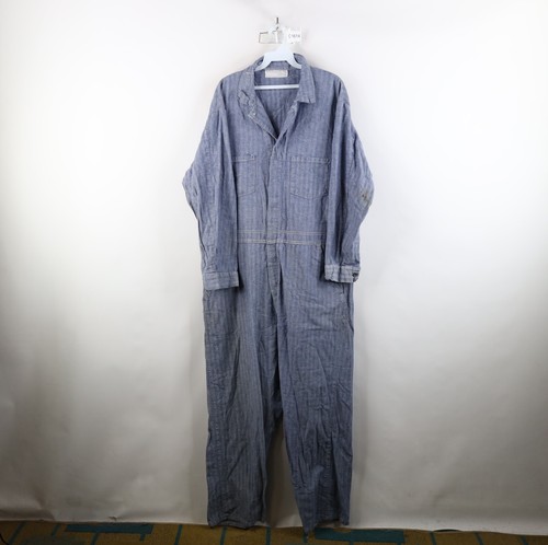 Vintage 60s Streetwear Mens Size 46 Herringbone Twill Denim Coveralls ...