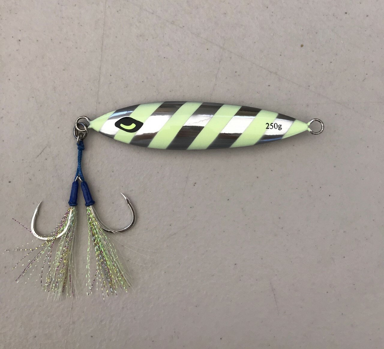 1-Pc Lead Metal Flat Slow Fall Pitch Fishing 250g Jig Lure W/ Glow ...