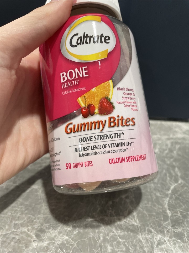 Caltrate Gummy Bites 500mg Calcium Vitamin D Strawberry Black Cherry ...
