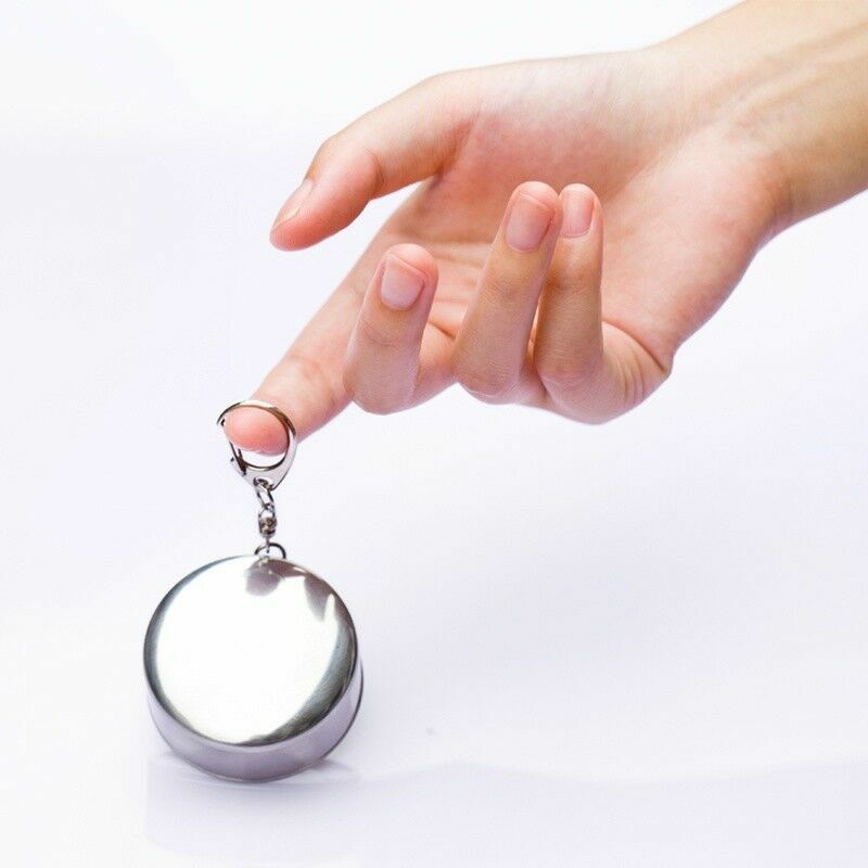 1X Stainless Steel Collapsible Folding Cup Mug Travel Keychain Camping ...