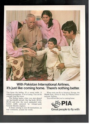Pia Pakistan International Airlines Original Advertisement 1979 Great ...