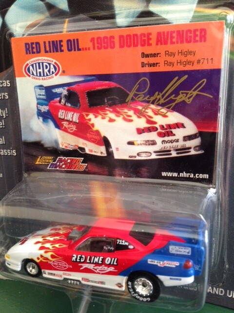 1996 RAY HIGLEY "RED LINE OIL" 1/64 NHRA DODGE AVENGER FUEL FUNNY CAR ...