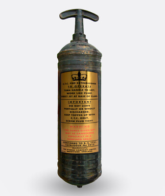 PYRENE CTC Fire Extinguisher GOLD sticker decal (MILITARY ENGLAND C.TC ...