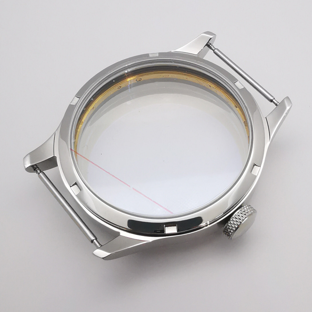 44mm sterile stainless steel watch case fit ETA 6497 6498 ST36 manual ...
