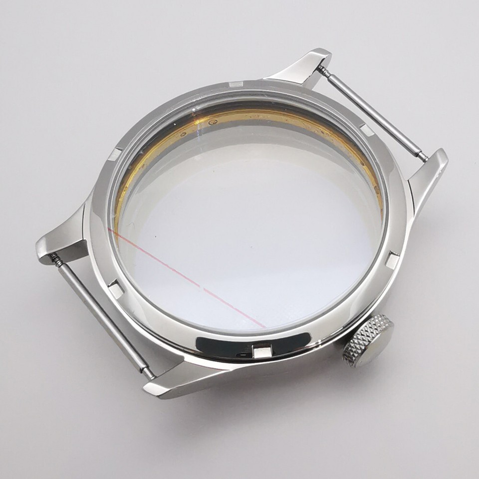 44mm sterile stainless steel watch case fit ETA 6497 6498 ST36 manual ...