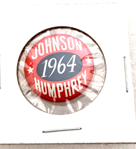 LBJ Johnson Humphrey President 1964 Political Campaign Litho Button Pin ...