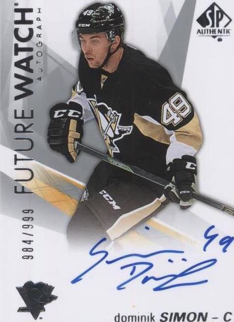 2016-17 SP Authentic - Future Watch Autographs Dominik Simon #122 /999 ...