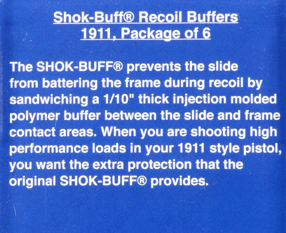 Wilson Combat Shok-Buff Recoil Buffers For 1911 Government, Pack of 6 ...