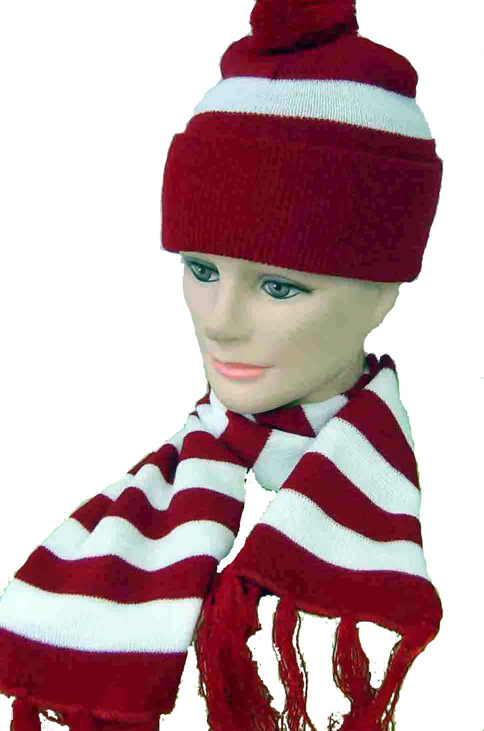 Red White Stripe Wheres Waldo Beanie Hat Scarf & Glasses Costume ...