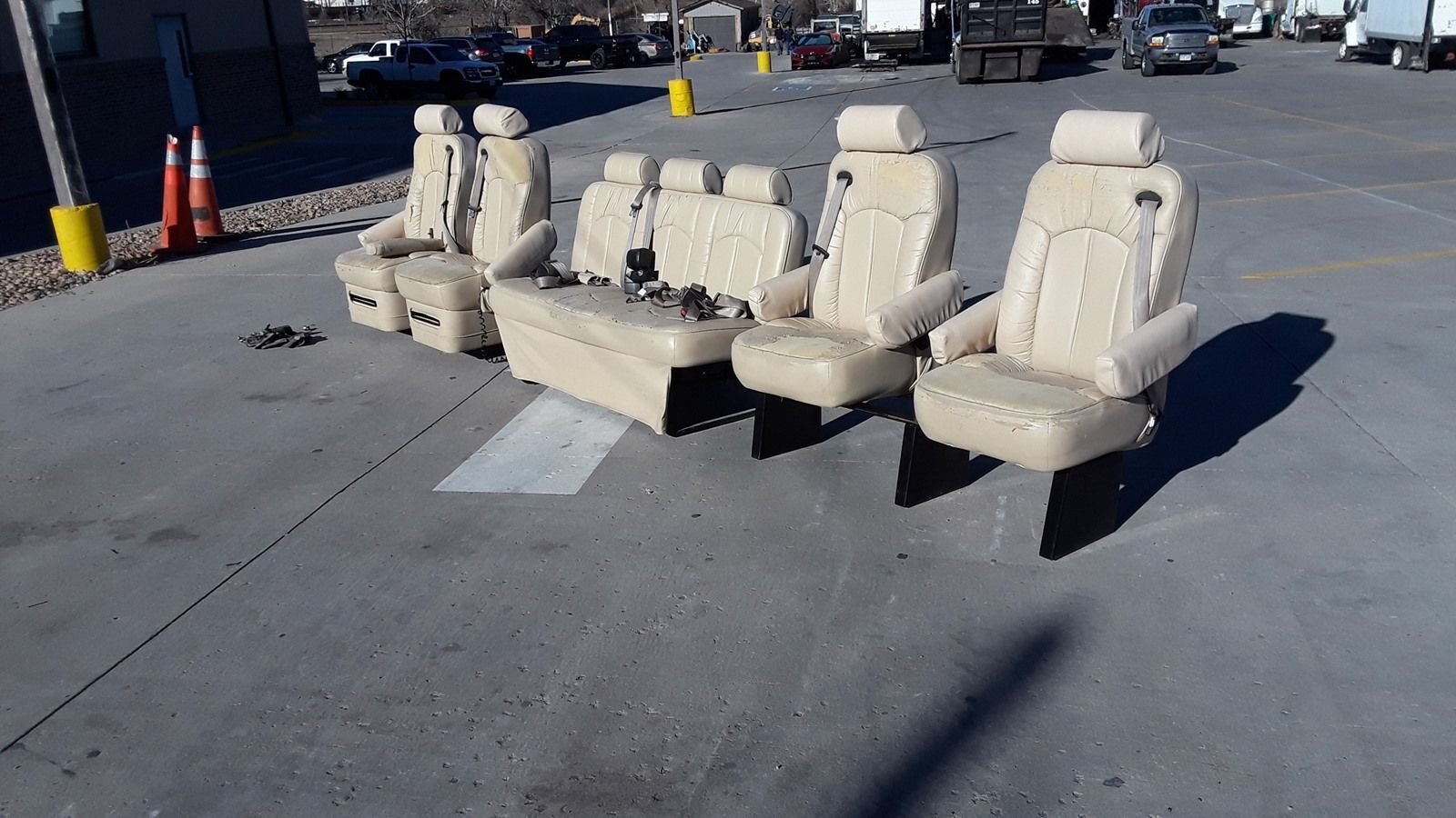 MERCEDES BENZ SPRINTER PASSENGER VAN 2ND & 3RD & 4RD ROW SEAT SET BEIGE ...
