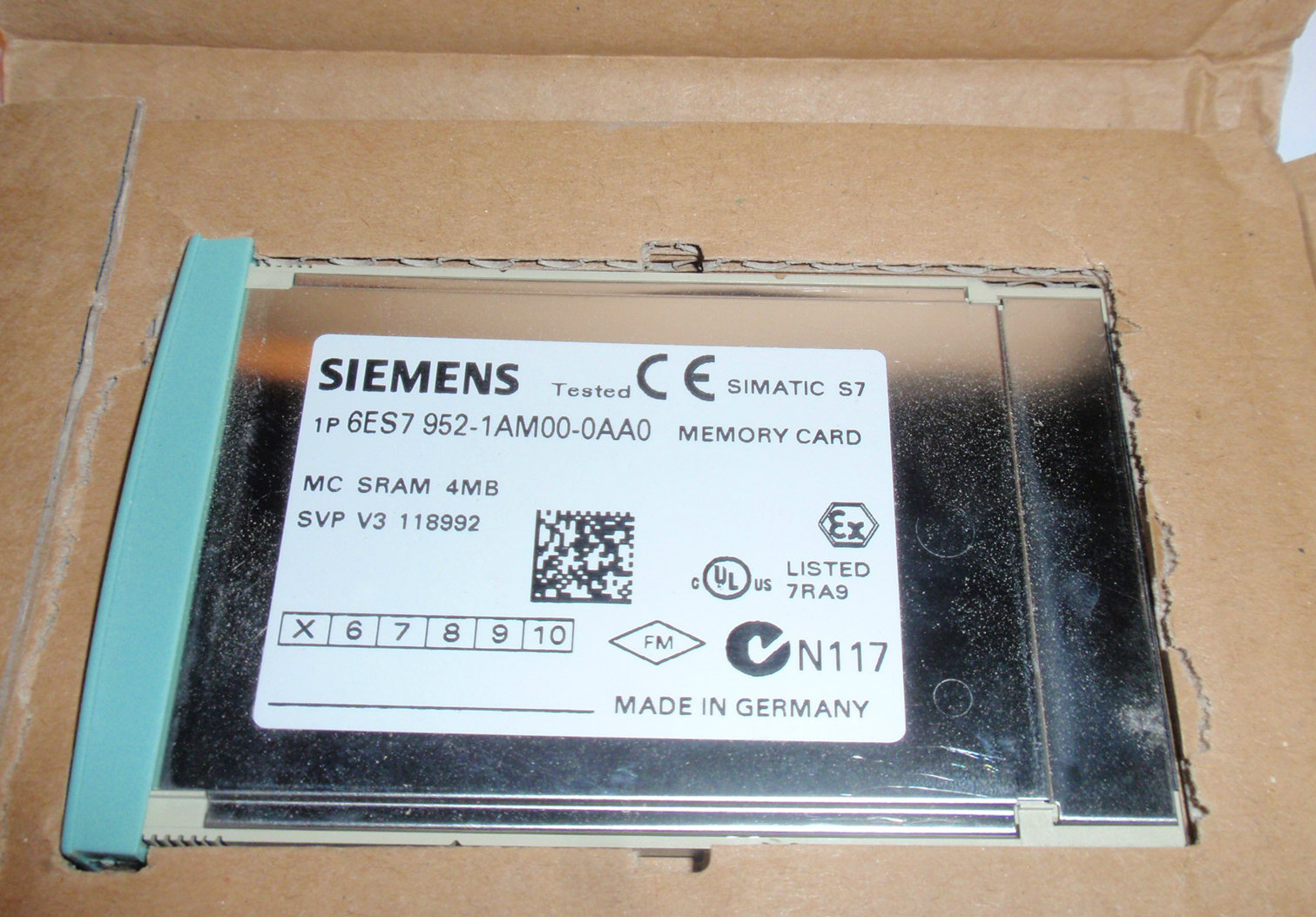 SIEMENS SIMATIC S7 MEMORY CARD 4 MB SRAM 6ES7 952-1AM00-0AA0 ...