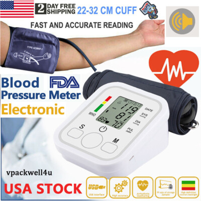Automatic Arm Blood Pressure Monitor Digital Pulse Heart Rate Machine ...