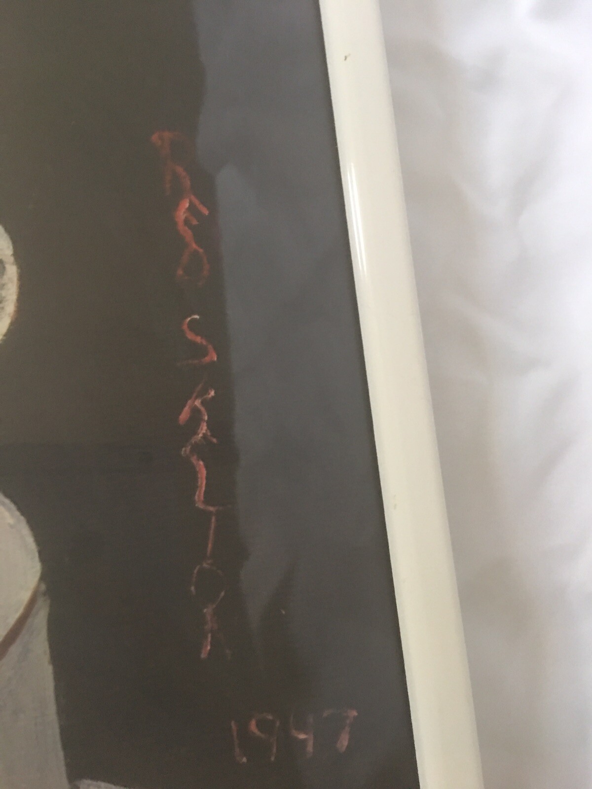 Signed 1947 RED SKELTON Lithograph Print on Canvas SAD FACE CLOWN. | eBay