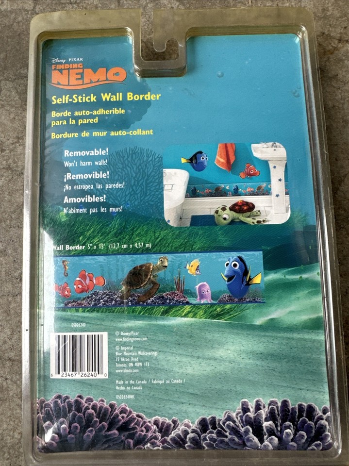 New Disney Finding Nemo with Dory in Blue Sea Self-Stick Removable Wall ...